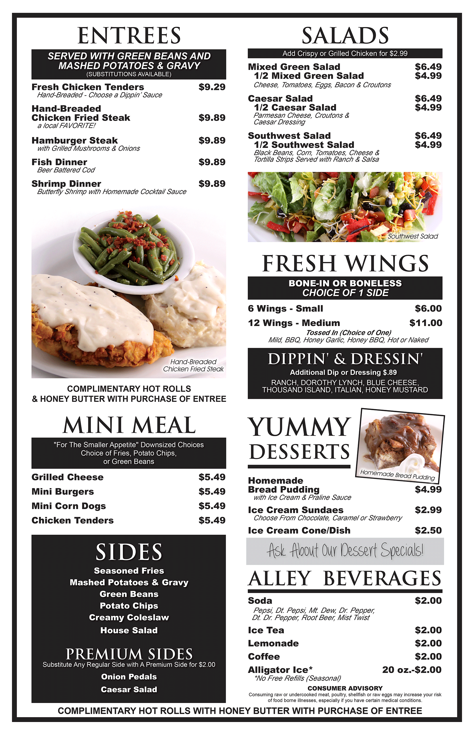 Menu - Landoll Lanes